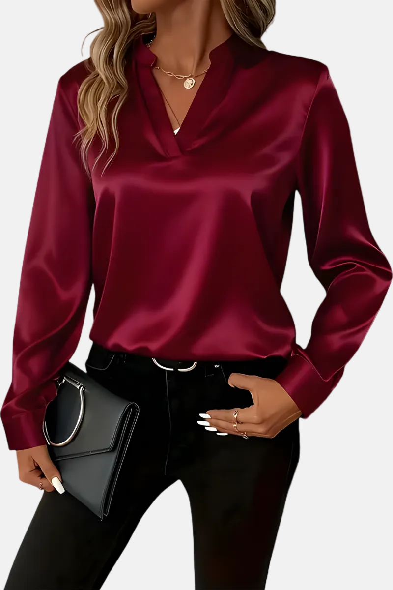 Celeste & Co | Satin V-Neck Blouse for Women – Luke Bennett